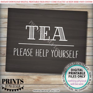 Beverage Signs, Please Help Yourself to Water, Soda, Coffee, Tea, Iced ...