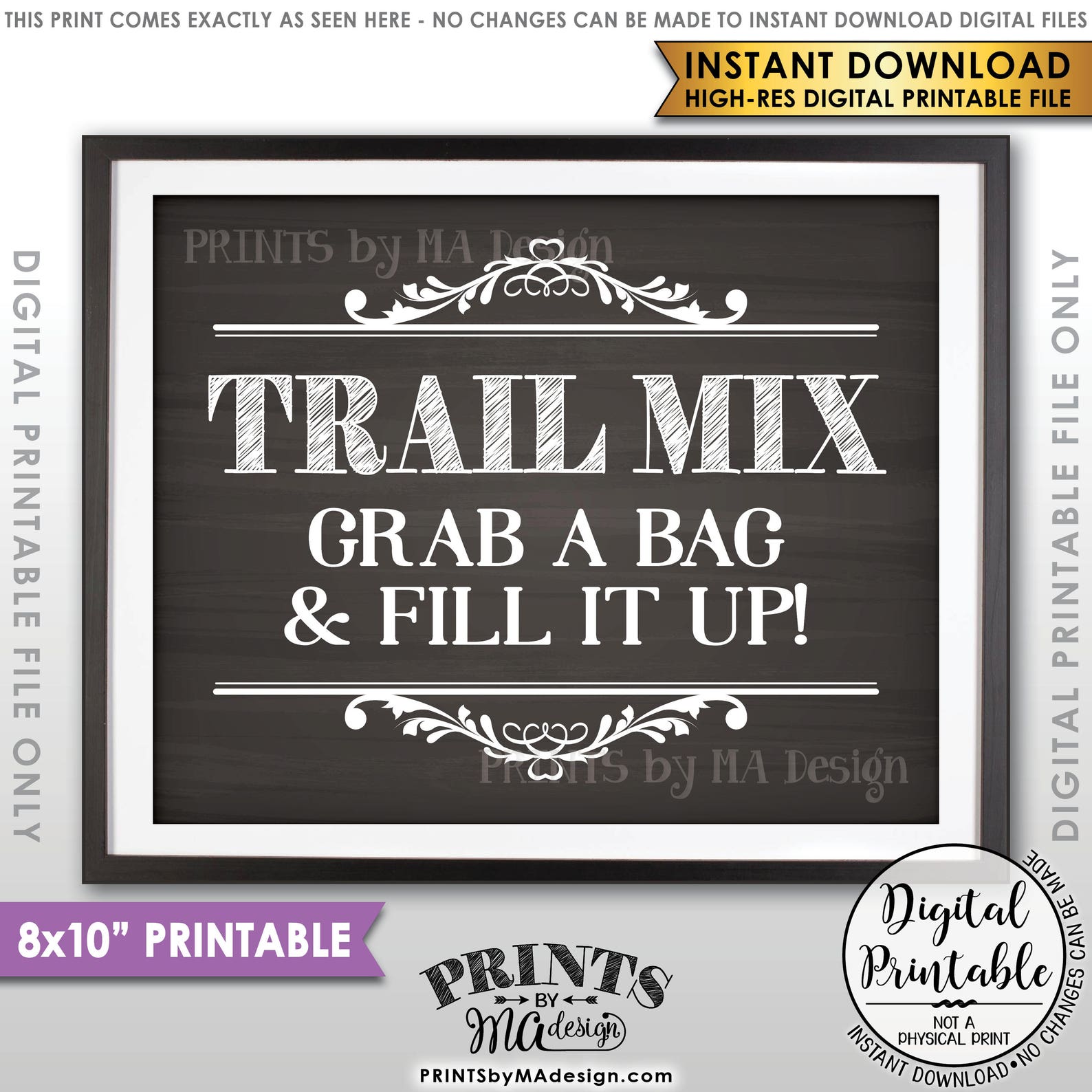 Trail Mix Sign, Make Your Own Trail Mix, Grab a Bag & Fill It Up ...
