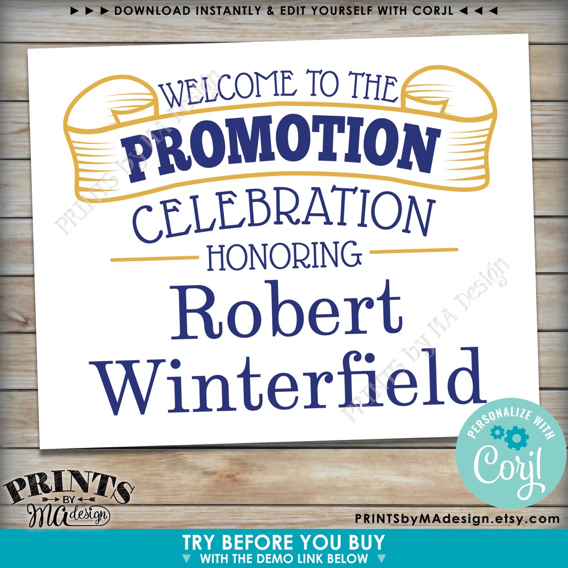 Welcome to the Promotion Celebration Job Promotion Party | Etsy