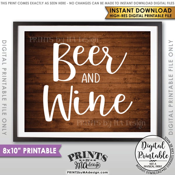 Beer and Wine Sign - Etsy