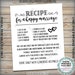 Recipe for a Happy Marriage Sign, Bridal Shower Gift, Key to a Happy ...