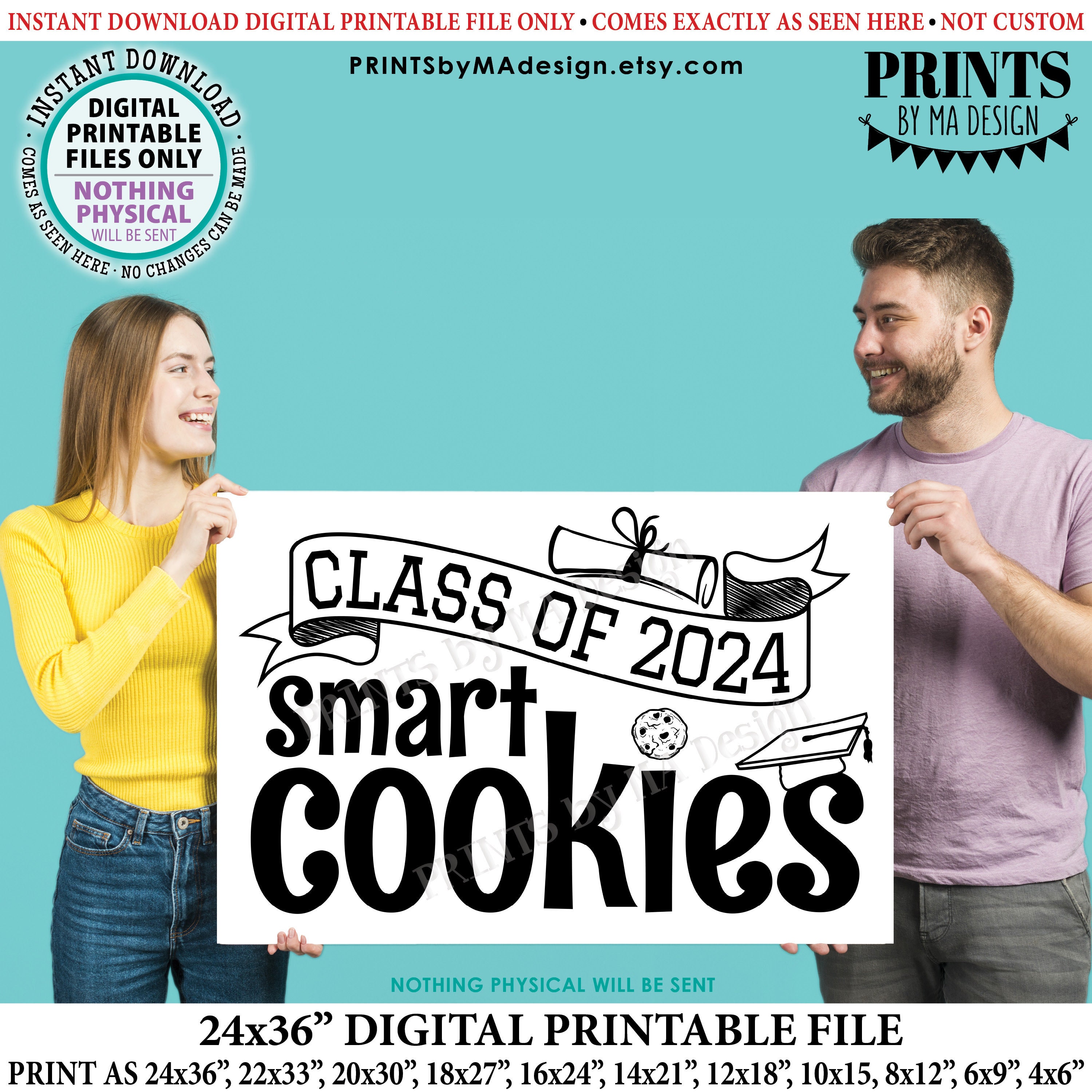 Class of 2024 Smart Cookies Sign, Graduation Party Decorations ...