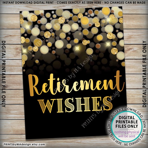 Retirement Sign Retirement Wishes for Retirement Party Sign | Etsy