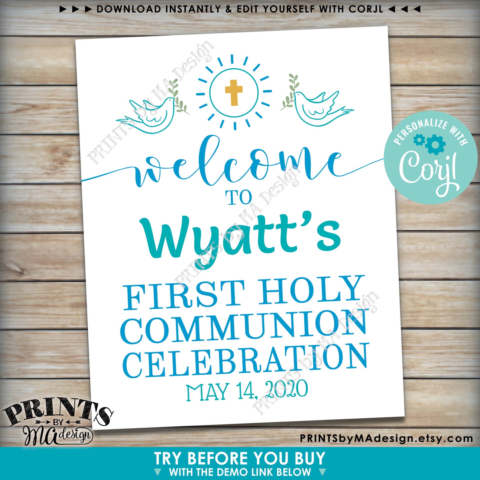 First Holy Communion Celebration Welcome Sign First - Etsy