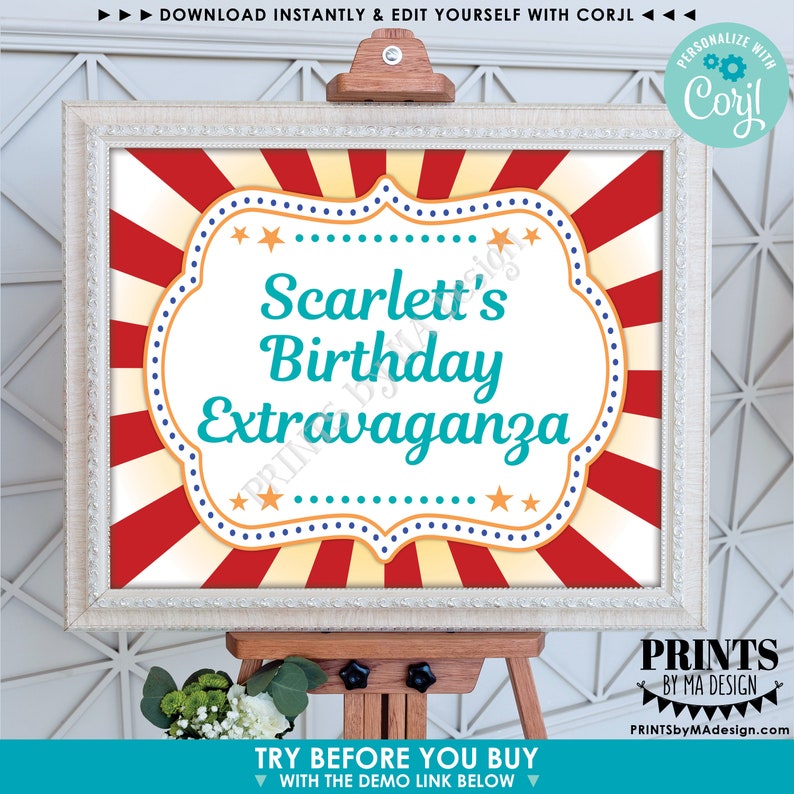 Custom Carnival Sign, Carnival Theme Party Sign, Circus Birthday Party ...