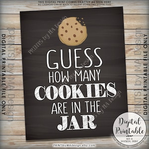 Guess How Many Cookies Are in the Jar Sign, Guess the Number of Cookies ...