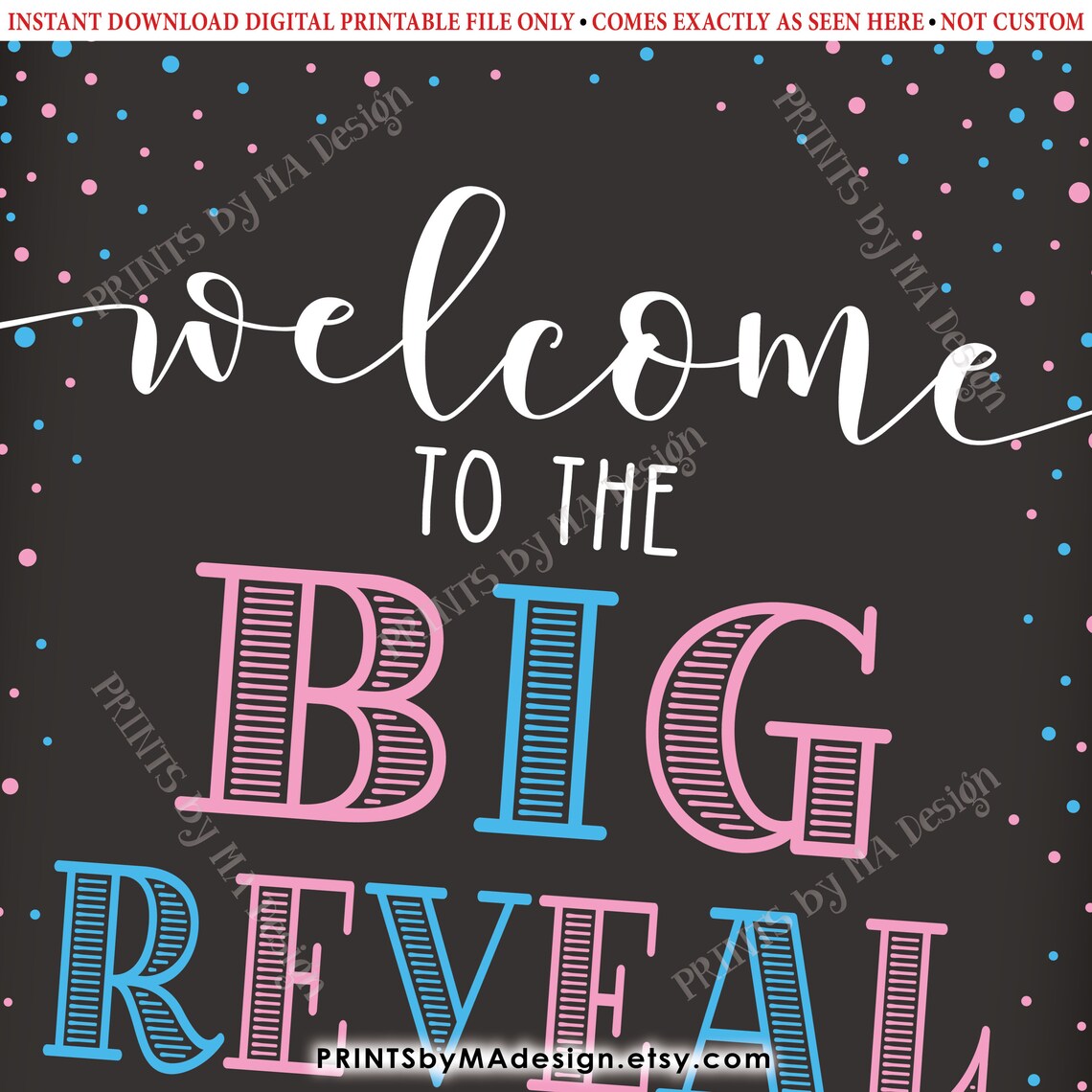 Welcome to the Big Reveal Sign Gender Reveal Party Sign - Etsy