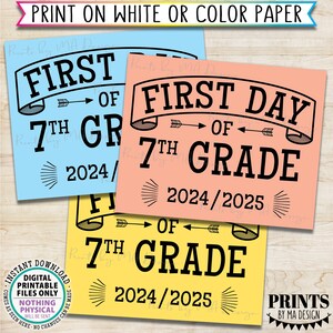First Day of School Sign, Seventh Grader, Starting 7th Grade, 2024-2025 ...