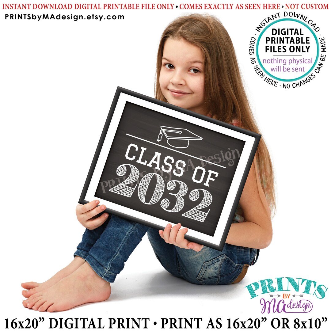 Class of 2032 Sign, High School Graduation in 2032, PRINTABLE 8x10 ...