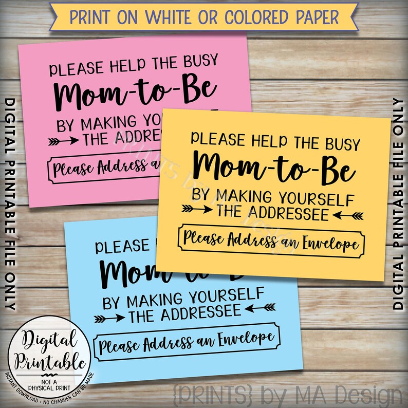 Baby Shower Address Envelope Sign Help the Mom-to-be Address - Etsy