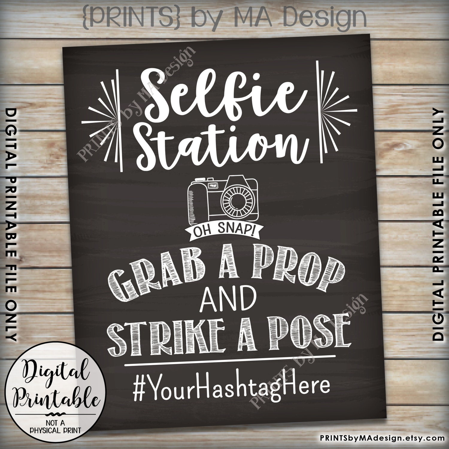 Selfie Station Sign, Share Pics on Social Media Hashtag Sign, PRINTABLE ...