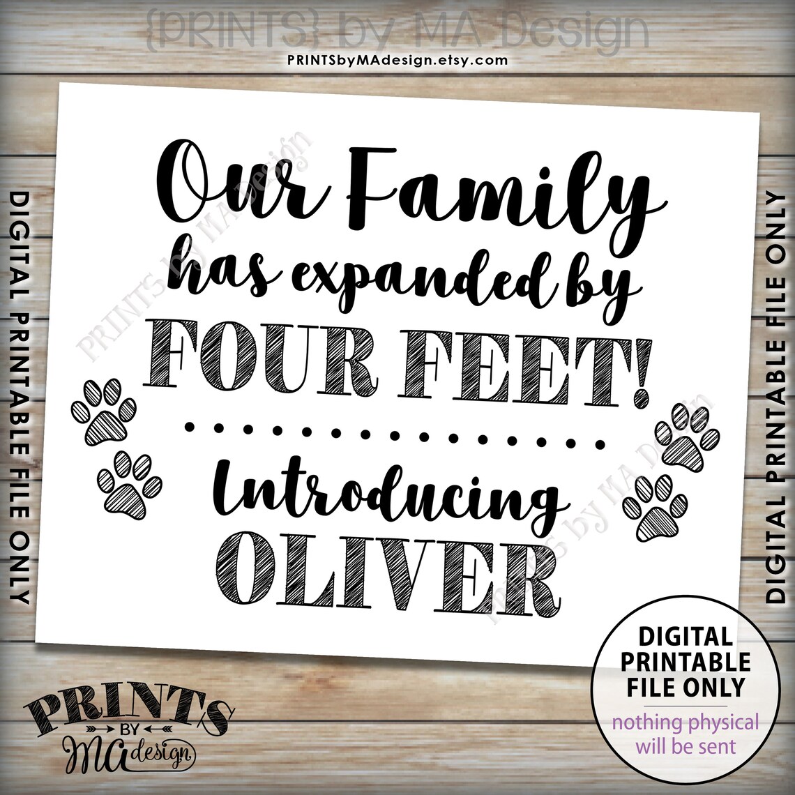 Introducing Our New Pet Sign Our Family Has Expanded by Four - Etsy