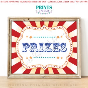 Carnival Prizes Sign, Carnival Party, Circus Games, Circus Birthday ...
