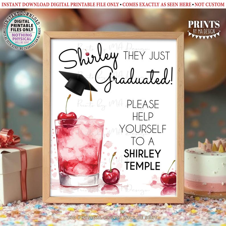 Graduation Shirley Temple Sign, Non-alcoholic Signature Drink Station ...