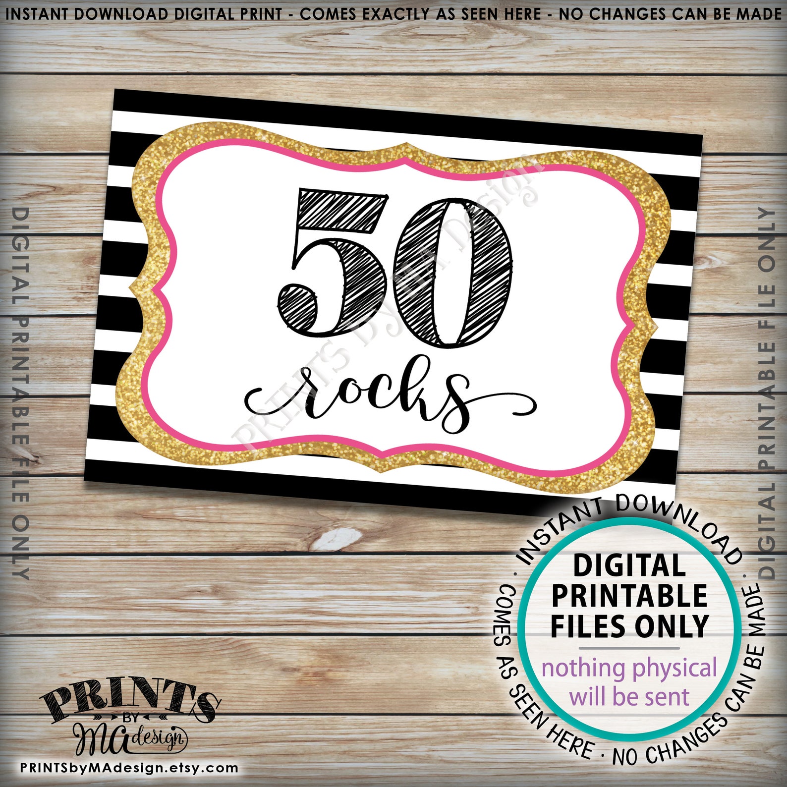 50th Birthday Candy Signs 50 Sucks 50 Rocks 50 Blows 50 Can | Etsy