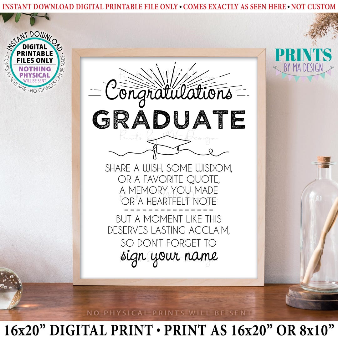 Graduation Advice Sign, Congratulations Graduate, Share a Wish, Wisdom ...