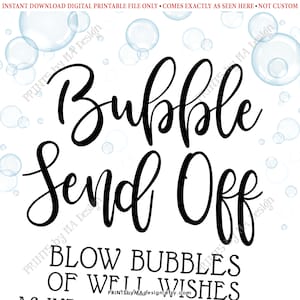 Bubble Send off Sign, Blow Bubbles of Well Wishes as We Exit Together ...