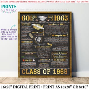 60th High School Reunion Decoration, Class of 1965 Graduated 60 Years ...