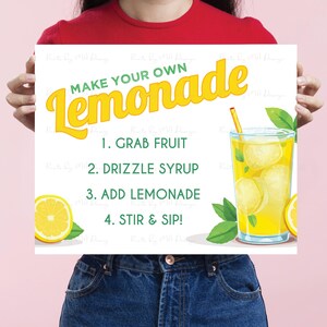 Make Your Own Lemonade Sign, DIY Drink, Graduation Party, Birthday ...
