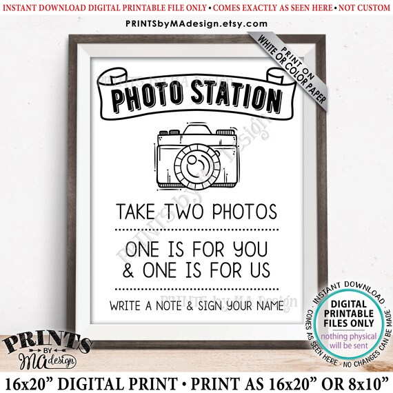 Photo Station Sign Take Two Photos One is for You and One is | Etsy