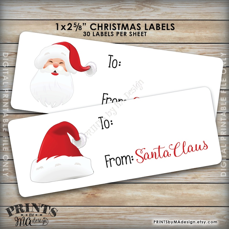 Christmas Labels Santa Labels Christmas Gift Labels Christmas - Etsy