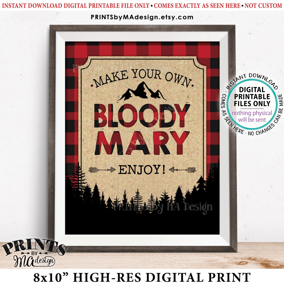 Letrero de Bloody Mary de leñador, haga su propio Bloody Mary, boda de ...