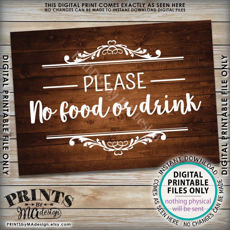 Please No Food or Drink Sign No Food Sign Keep Food Out | Etsy