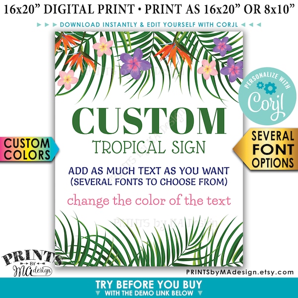 Custom Tropical Sign - Etsy