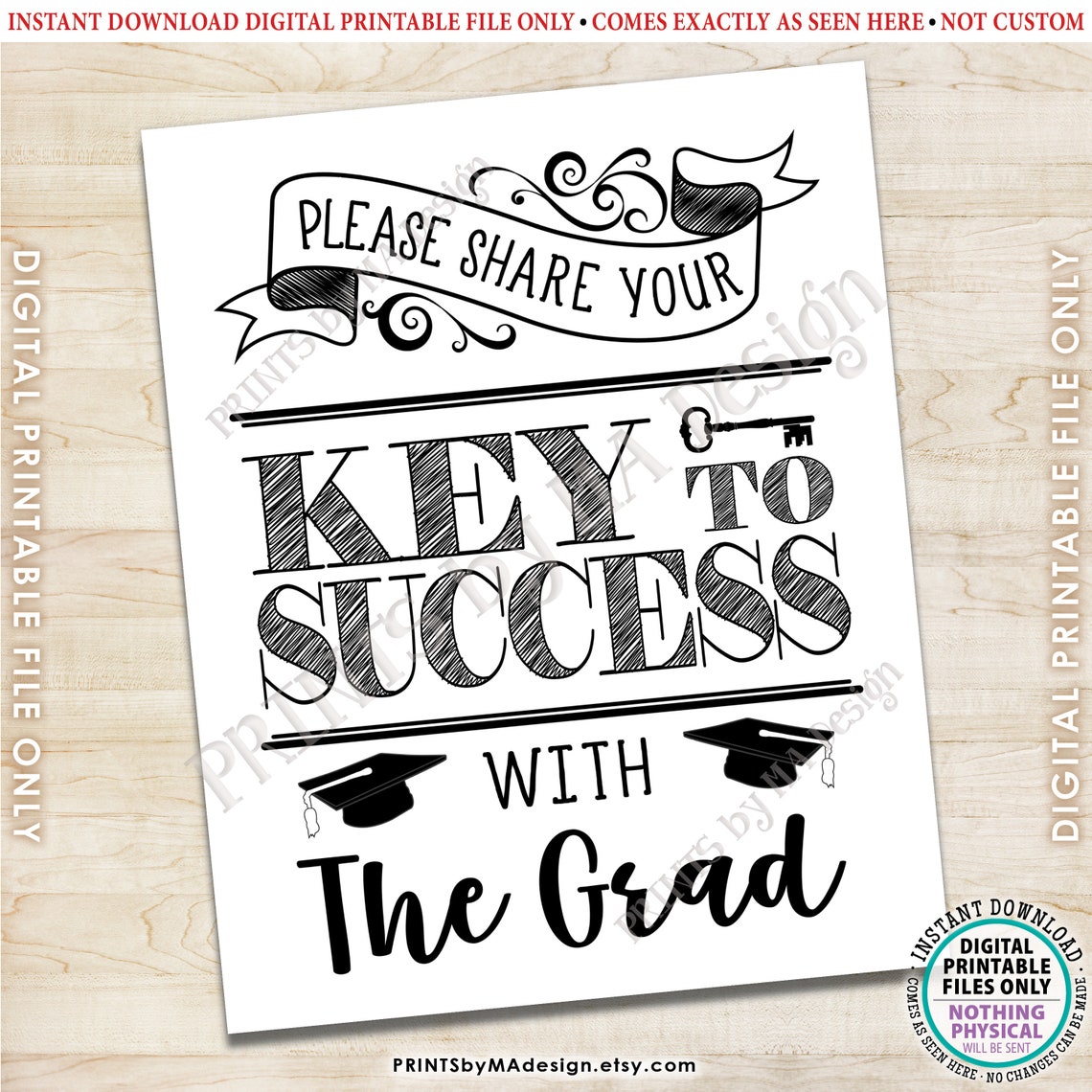 Please Share Your Key to Success With the Grad, Graduate Advice Sign ...