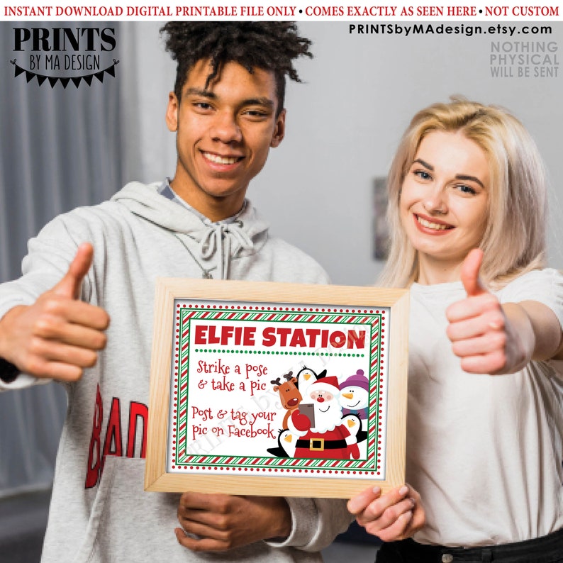 Elfie Station Christmas Selfie Station Sign Strike a Pose - Etsy