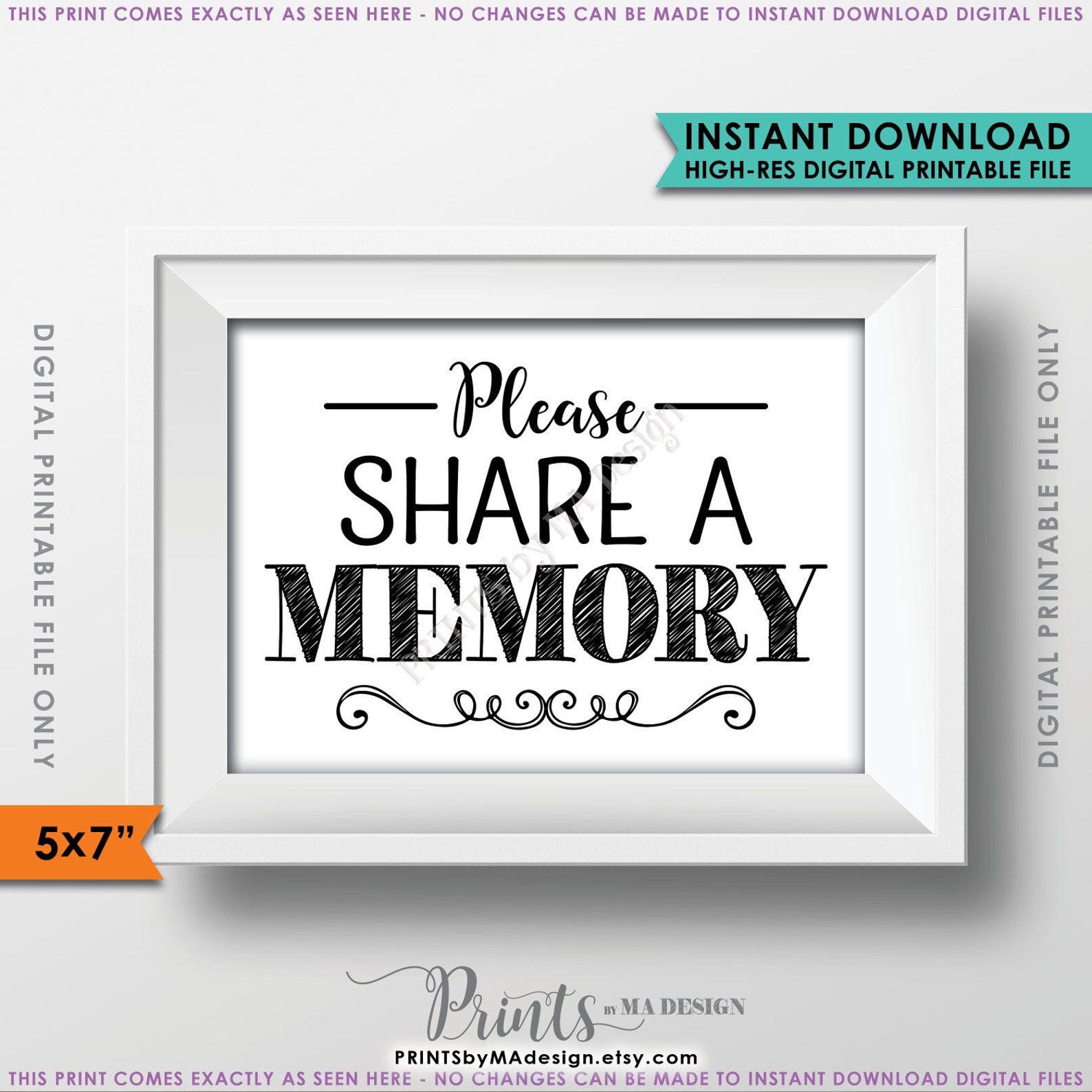 Share a Memory Sign Please Write a Memory Share Memories - Etsy