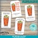 Bloody Mary Tags or Cards, Bloody Mary Drink Favor, PRINTABLE 8.5x11 ...