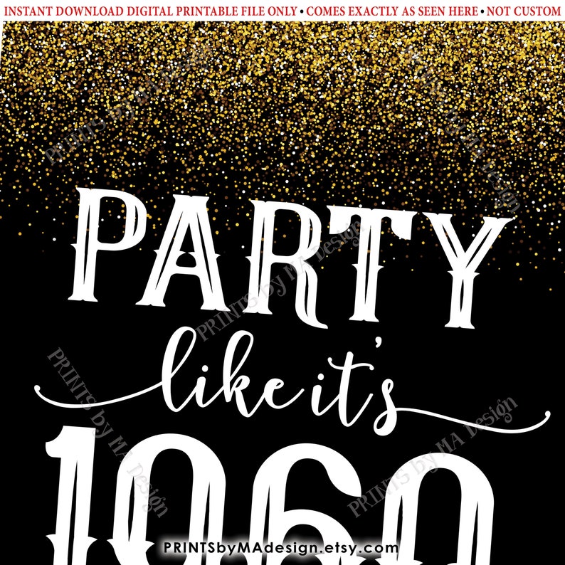 Party Like It's 1969 Birthday Party Sign 1969 Reunion - Etsy
