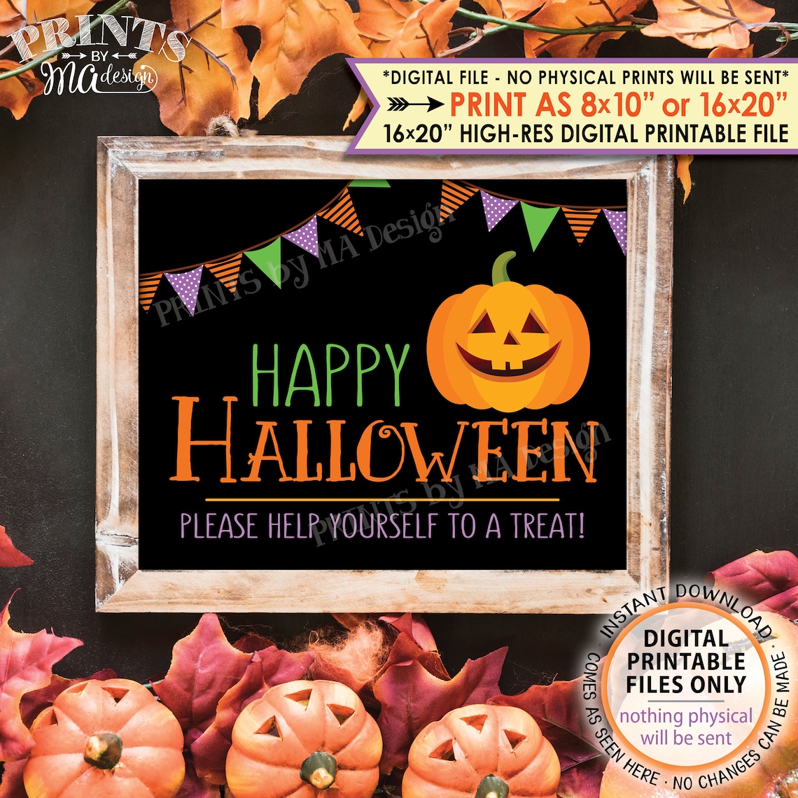 Happy Halloween Sign Please Help Yourself to a Treat | Etsy