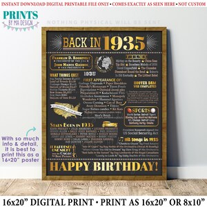 Back in 1935 Birthday Poster Board, Flashback to 1935 Birthday ...
