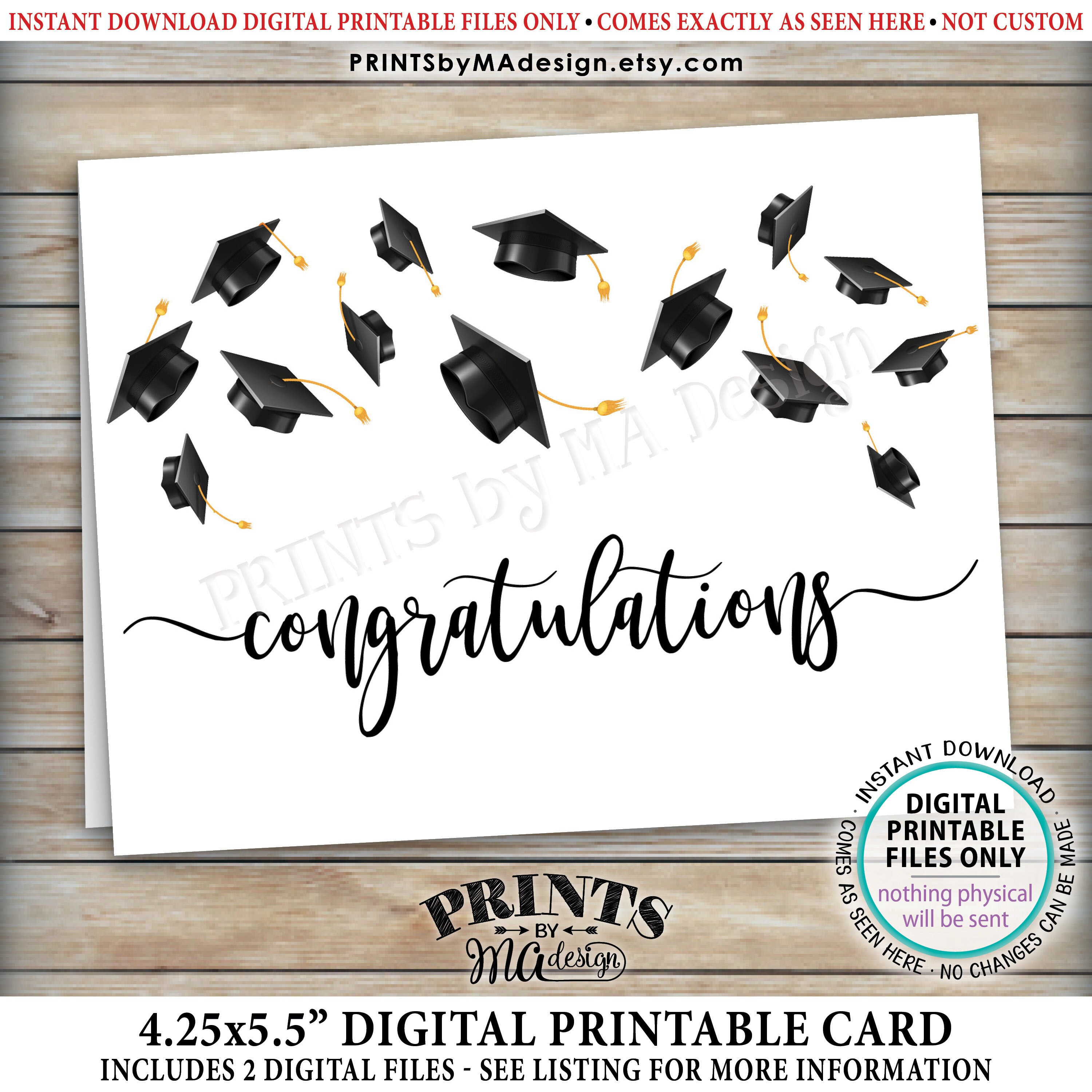 Graduation Card Congratulations Graduation Party PRINTABLE - Etsy