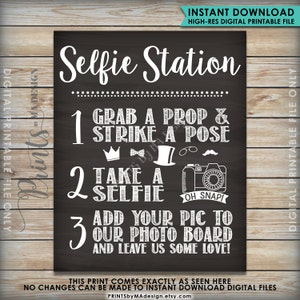 Selfie Station Photobooth Sign, Snap a Photo and Add It to Our Photo ...