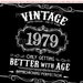 1979 Birthday Sign, Vintage Better With Age Poster, Whiskey Theme Black ...