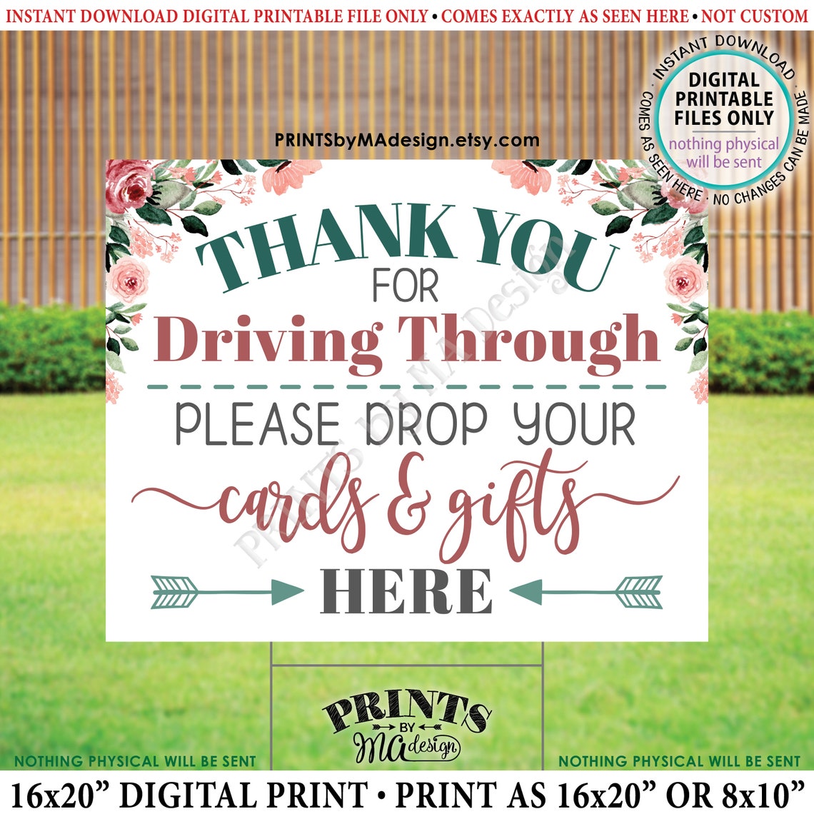 Thank You for Driving by Please Drop Cards & Gifts Here - Etsy
