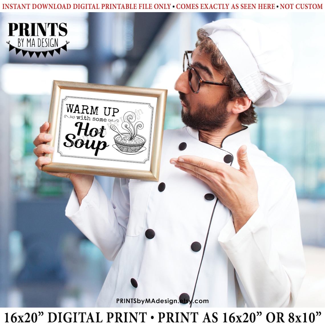 Warm Up with some Hot Soup Sign Soup Station Soup Bar Soup | Etsy