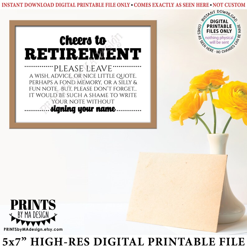 Cheers to Retirement Party Sign Leave Your Wishes Advice - Etsy