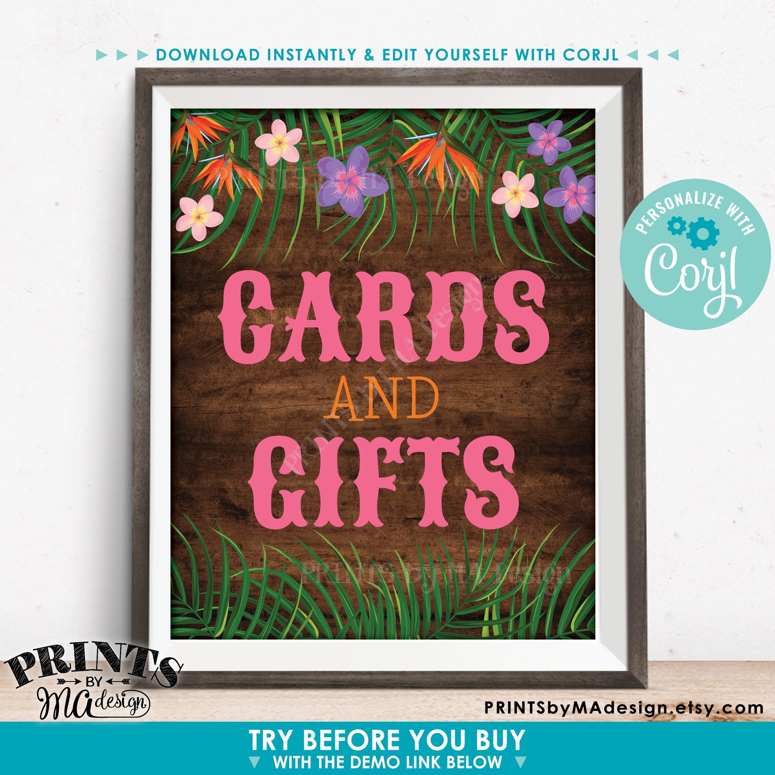 Custom Rustic Wood Style Tropical Sign, Choose Your Text & Colors, One ...