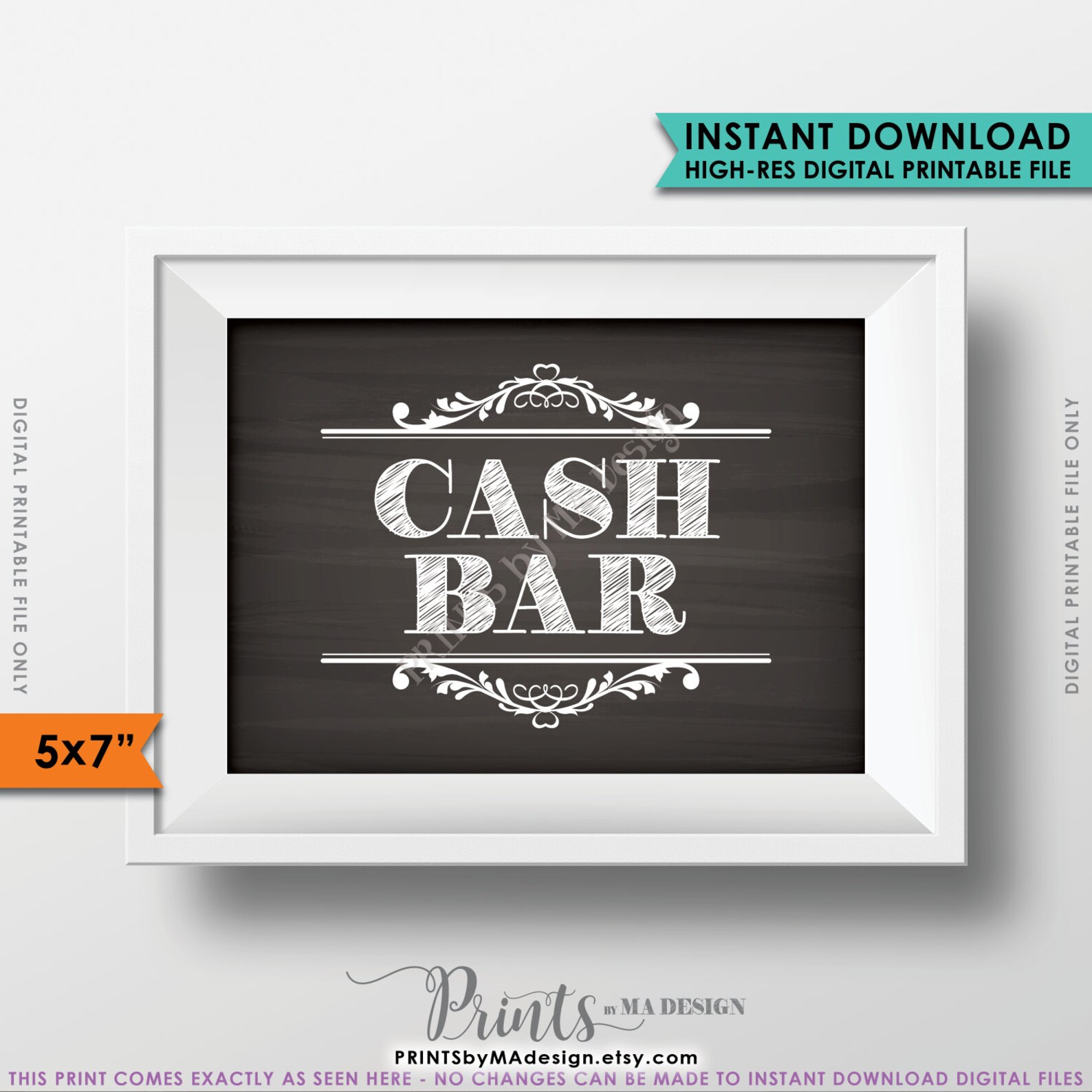 Cash Bar Sign Wedding Bar Sign Graduation Party Birthday - Etsy