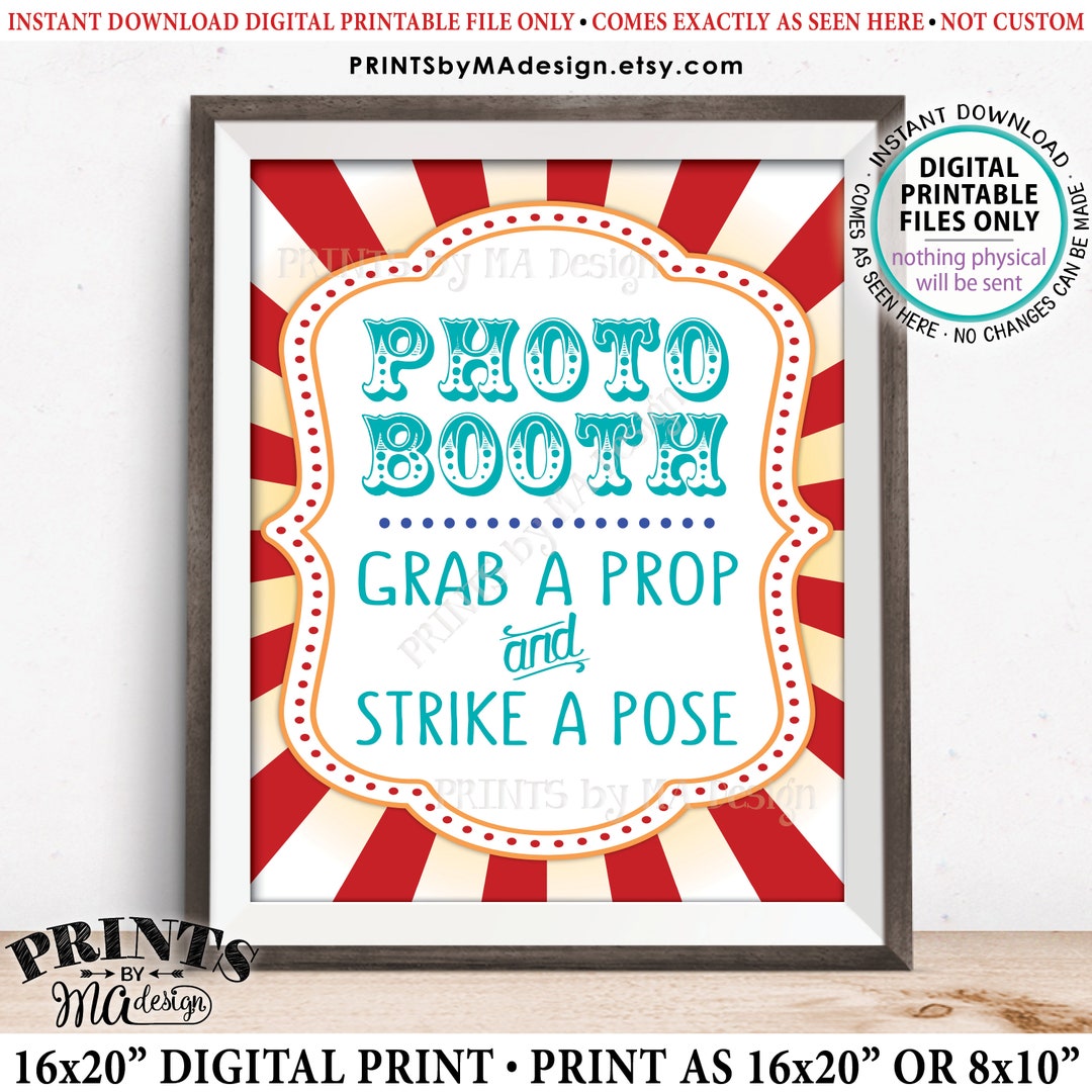 Photobooth Sign Carnival Theme Party Sign, Carnival Photo Booth ...