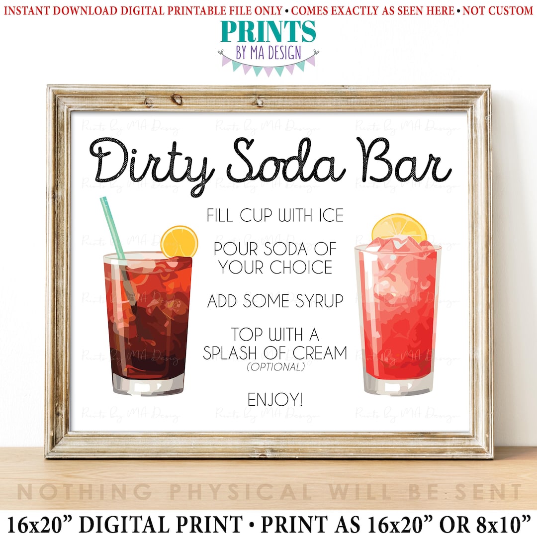 Dirty Soda Bar Sign, Make Your Own Soda, Italian Soda, Cream Soda ...