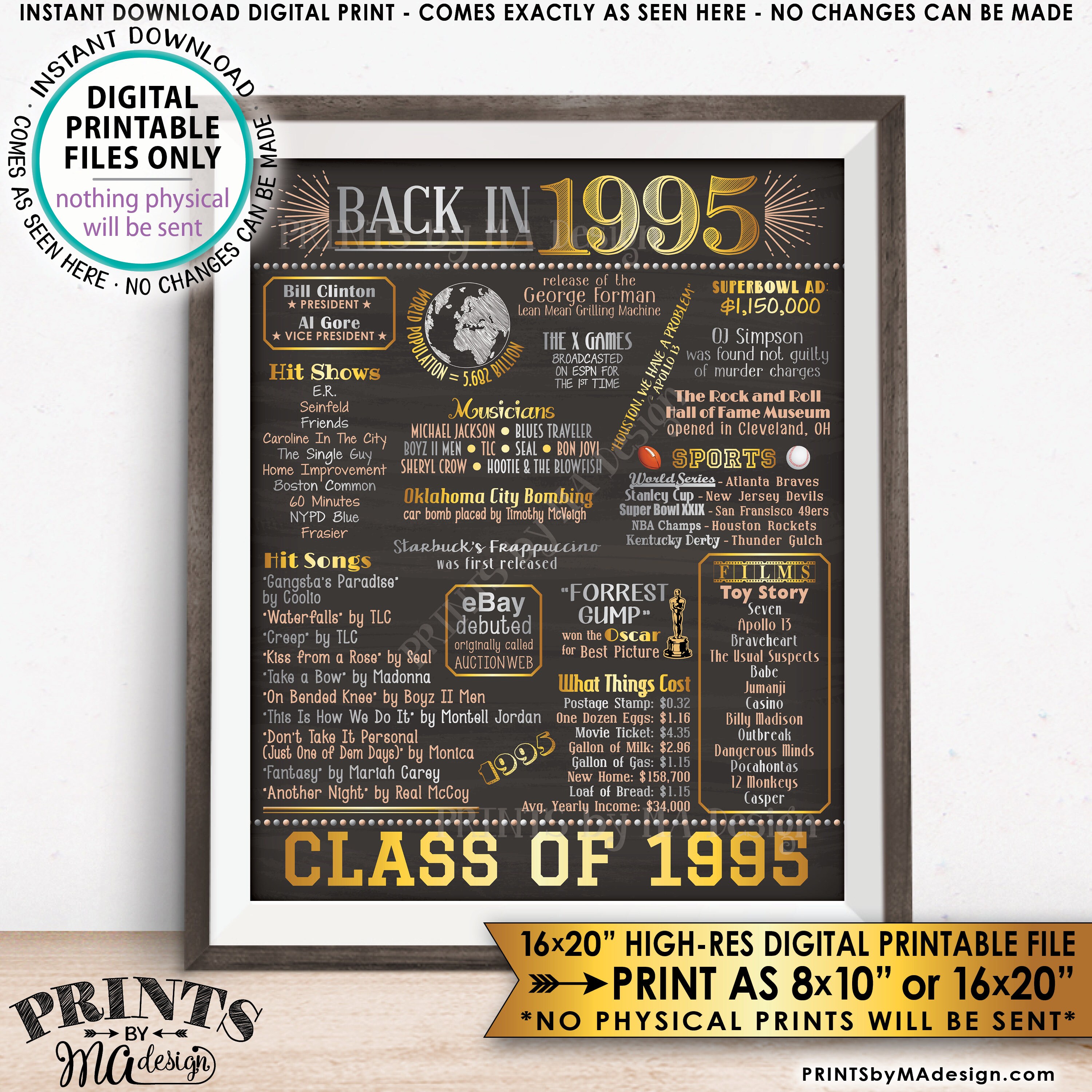 Class of 1995 Reunion, Flashback to 1995 Poster, Back in 1995 ...