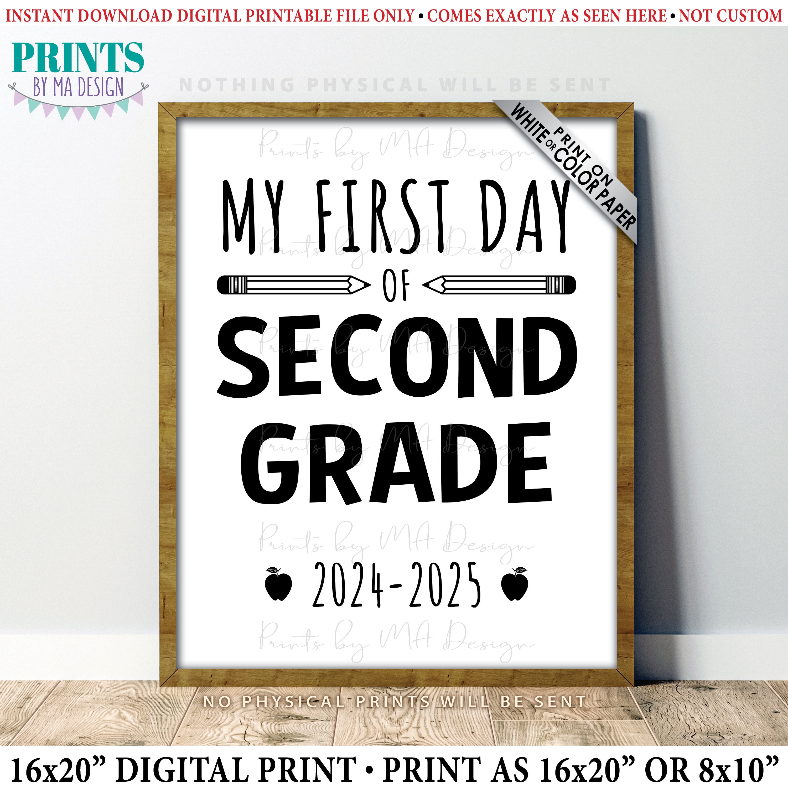 My First Day of School Sign, Second Grader, Starting 2nd Grade, 2024 ...