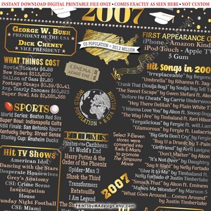 Back in 2007 Poster Board, Graduating Class of 2007 Reunion Decoration ...