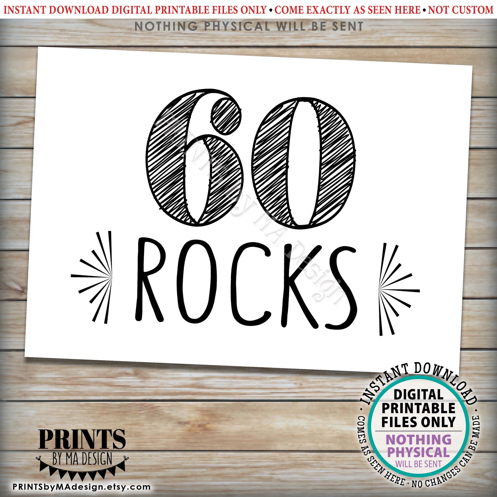 60th Birthday Party Candy Signs 60 Sucks Blows Rocks 60 and - Etsy