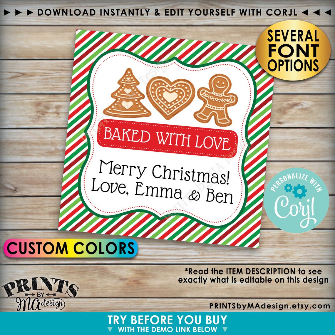 Christmas Cookie Bakery Tags From the Kitchen Of Custom | Etsy